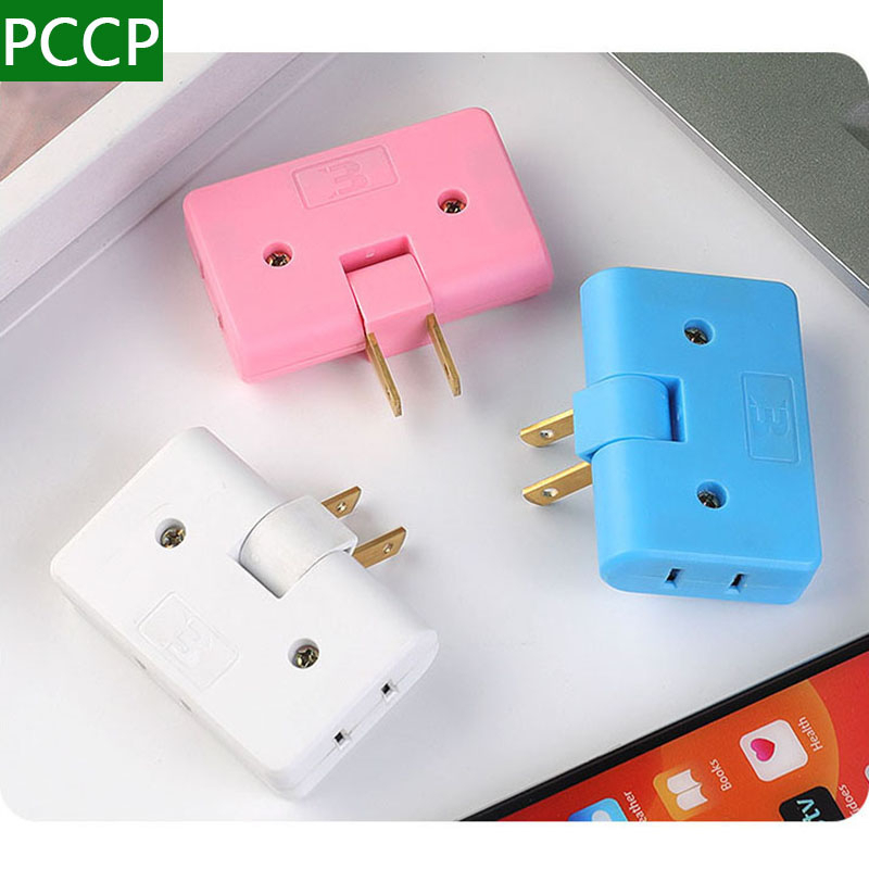 180 degree rotation US standard 2-pin 1 to 3 conversion plug，2 pin ...
