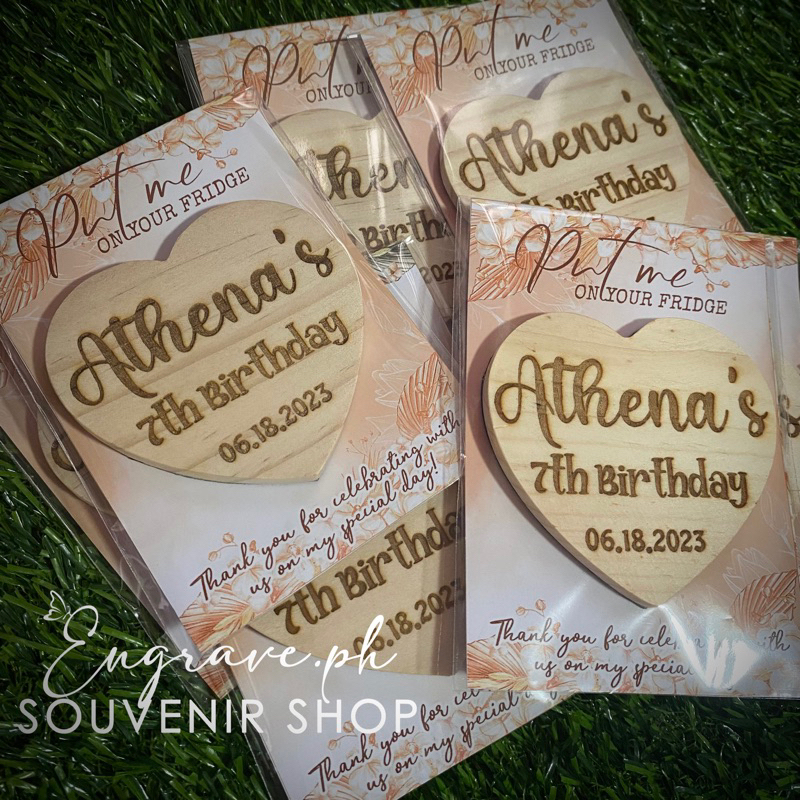 Personalized Wooden Ref/Fridge Magnet (FREE LASER ENGRAVE) | Shopee ...