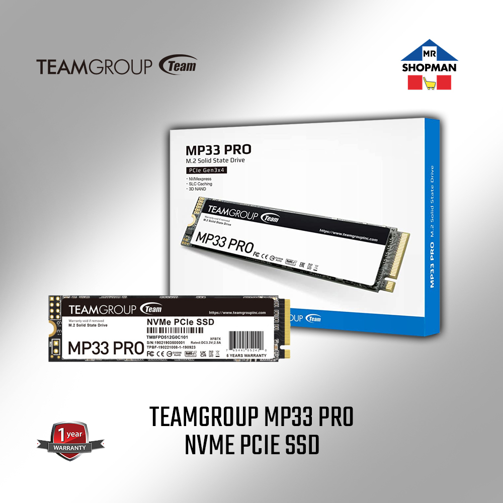Teamgroup MP33 PRO M.2 Nvme 256Gb / 512gb / 1Tb / 2Tb PCIe 3.0 Solid State Drive SSD Storage ...