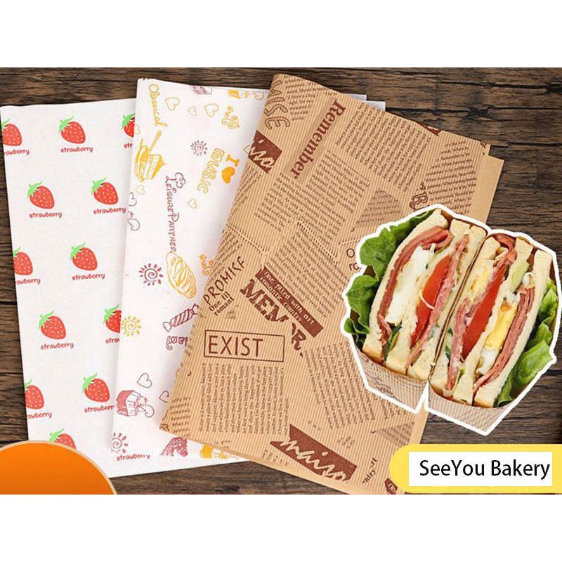 Baking Paper Sandwich Wrappers Greaseproof Deli Wax Paper 28x38cm ...