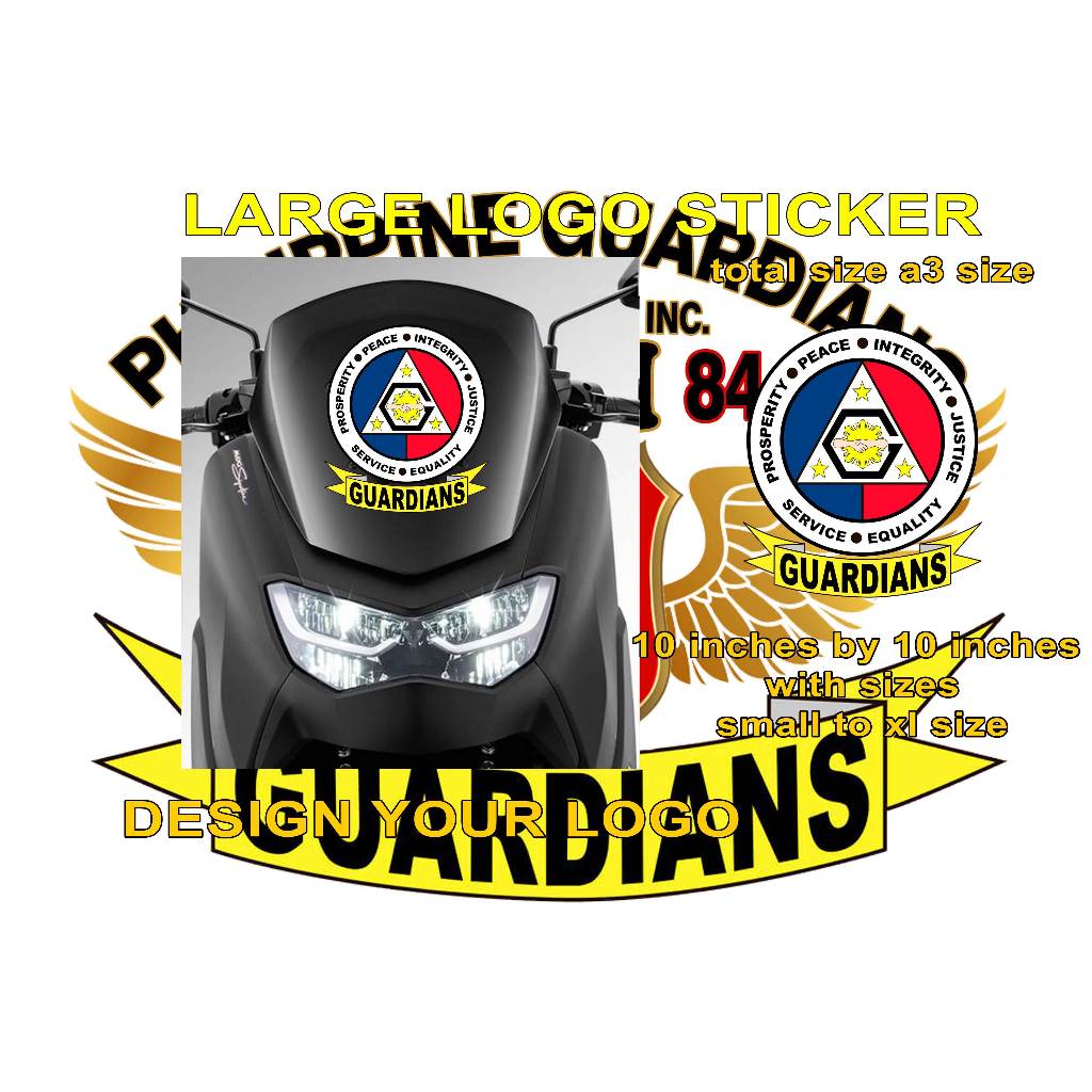 A3 SIZE GUARDIAN BIG MOTORCYCLE STICKER LOGO | Shopee Philippines