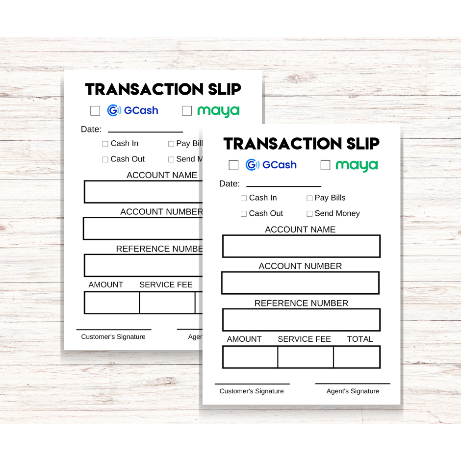 A&J Gcash Maya Transaction Slip Receipt Pad (A6 Size) | Shopee Philippines