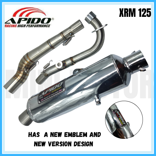 APIDO POWER PIPE FOR XRM 125 carb/fi VERSION 2 WITH SOUND ADJUSTABLE ...