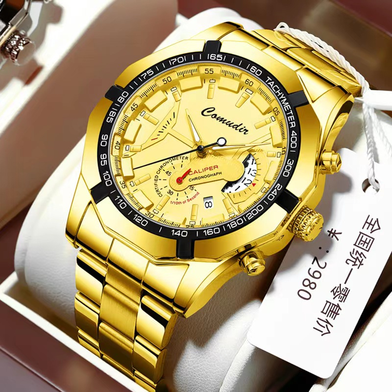 【Gift + Box】Stainless steel waterproof men's watch with date watch OEM ...