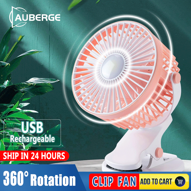 Small Clip on Fan 5000mAh Rechargeable 360°Rotate Quiet Portable Fan ...