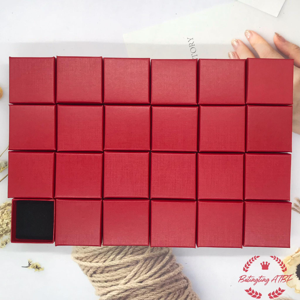 Jewelry Ring Gift Box 5x5cm 24pcs | Shopee Philippines