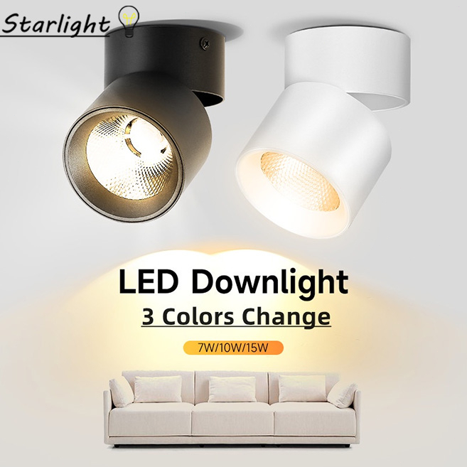 Surface mounted downlight Folding spotlight Led Ceiling lamp 4-color spotlight Circular ...