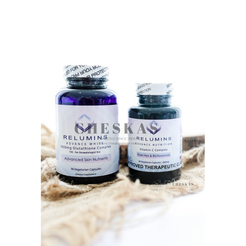 Relumins 1650mg Advance White Glutathione and Relumins Vitamin C 60 ...