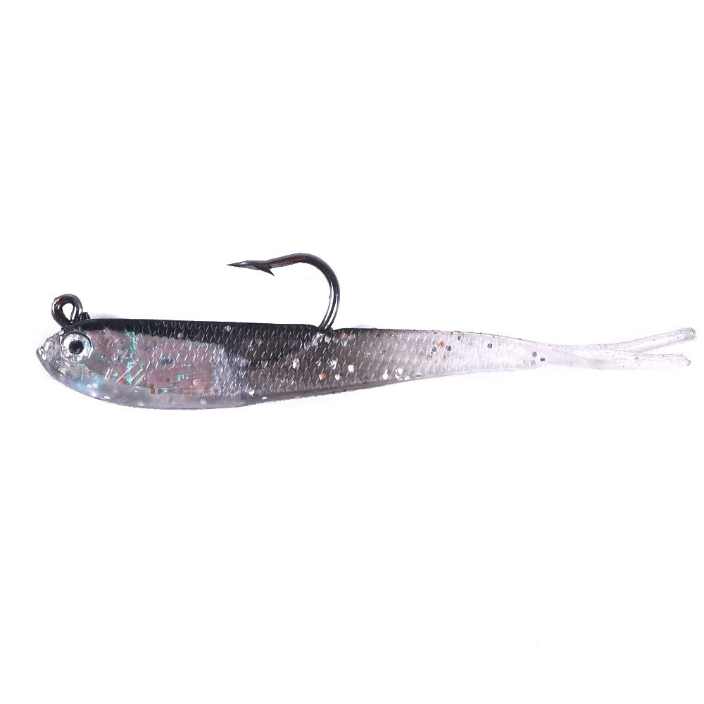 SUKE 5Pcs Soft Bait With Hook 7.5cm/5g Silicone Artificial Bait Fishing ...