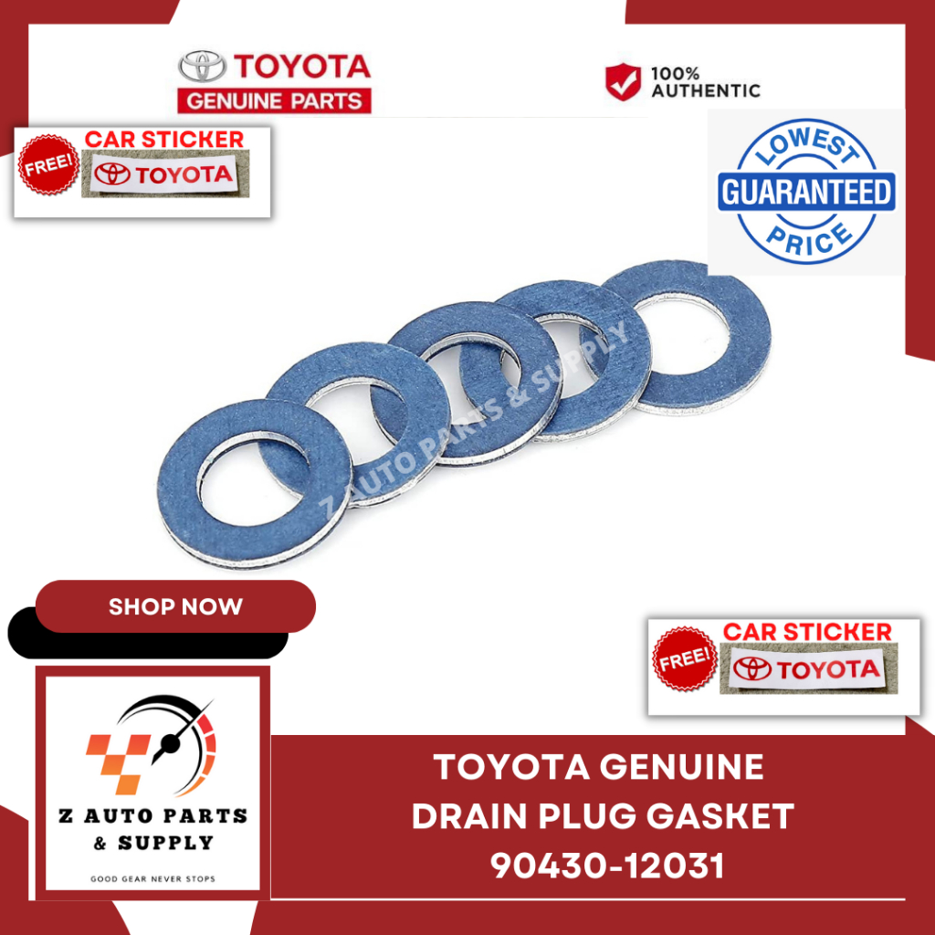 DRAIN PLUG GASKET 90430-12031 TOYOTA GENUINE *FREE TOYOTA CAR STICKER ...