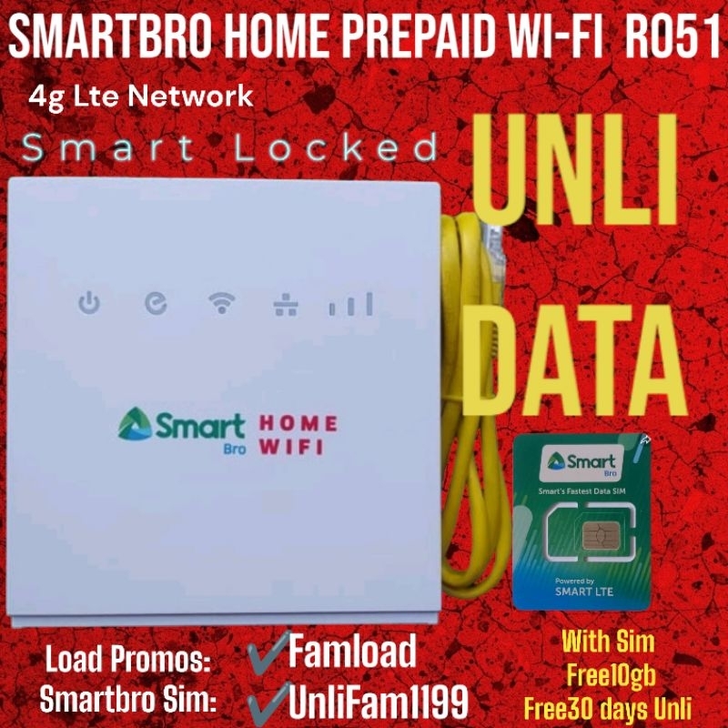 Modified Smartbro Home prepaid wifi R051 -Smart Locked Free10gb and 30 days Unli | Shopee ...