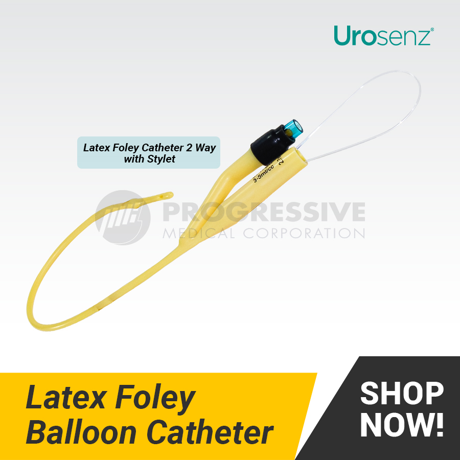 Urosenz Latex Foley Catheter, 2-Way w/ Stylet sold by 10s | Shopee ...