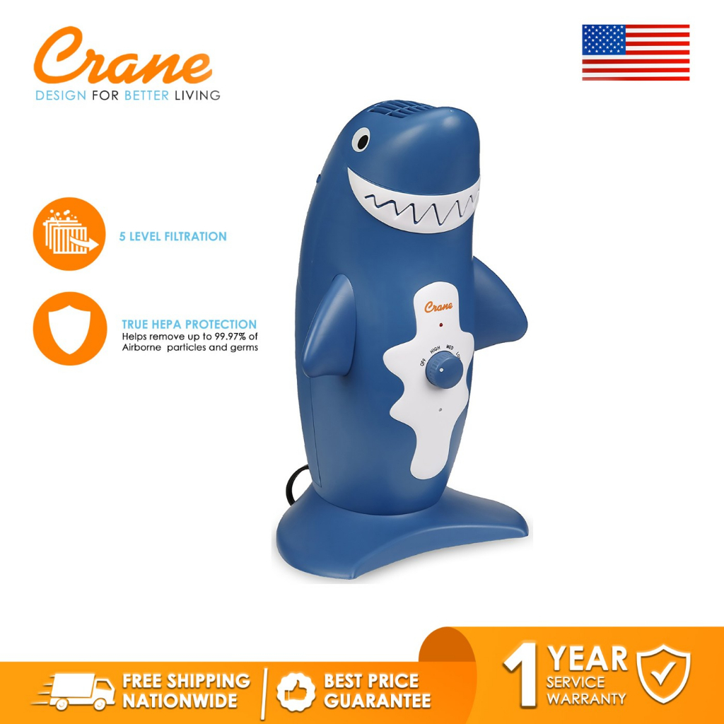 Crane 5 Stages Air Purifier Shark For Sneezing Congestion Allergy Odor ...
