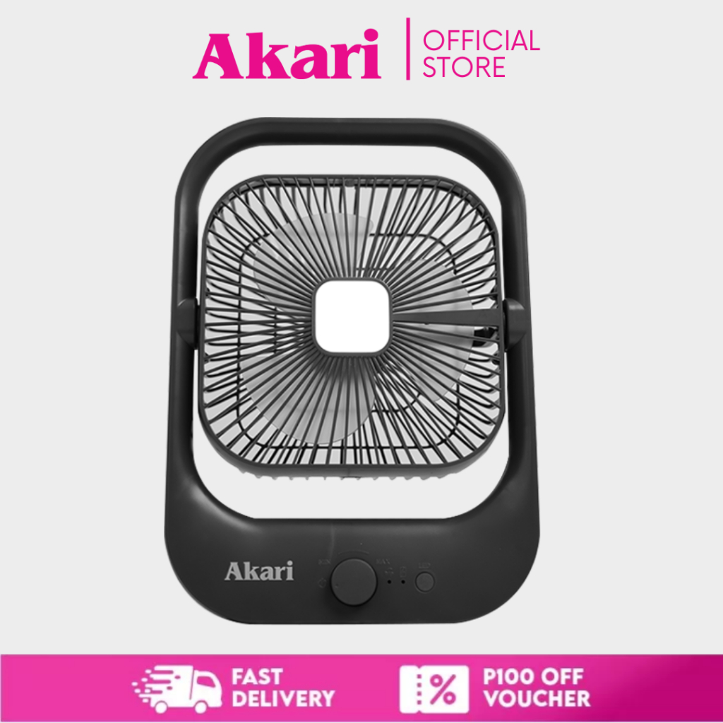 Akari ARF-8018 Rechargeable Eliptical Fan w/ LED 8" | Shopee Philippines