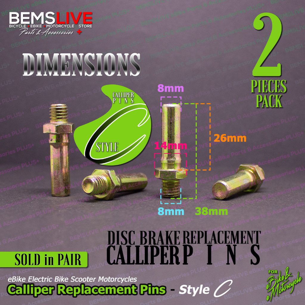 CALLIPER PINS Caliper Replacement Slider Pins - Style A B C for ...