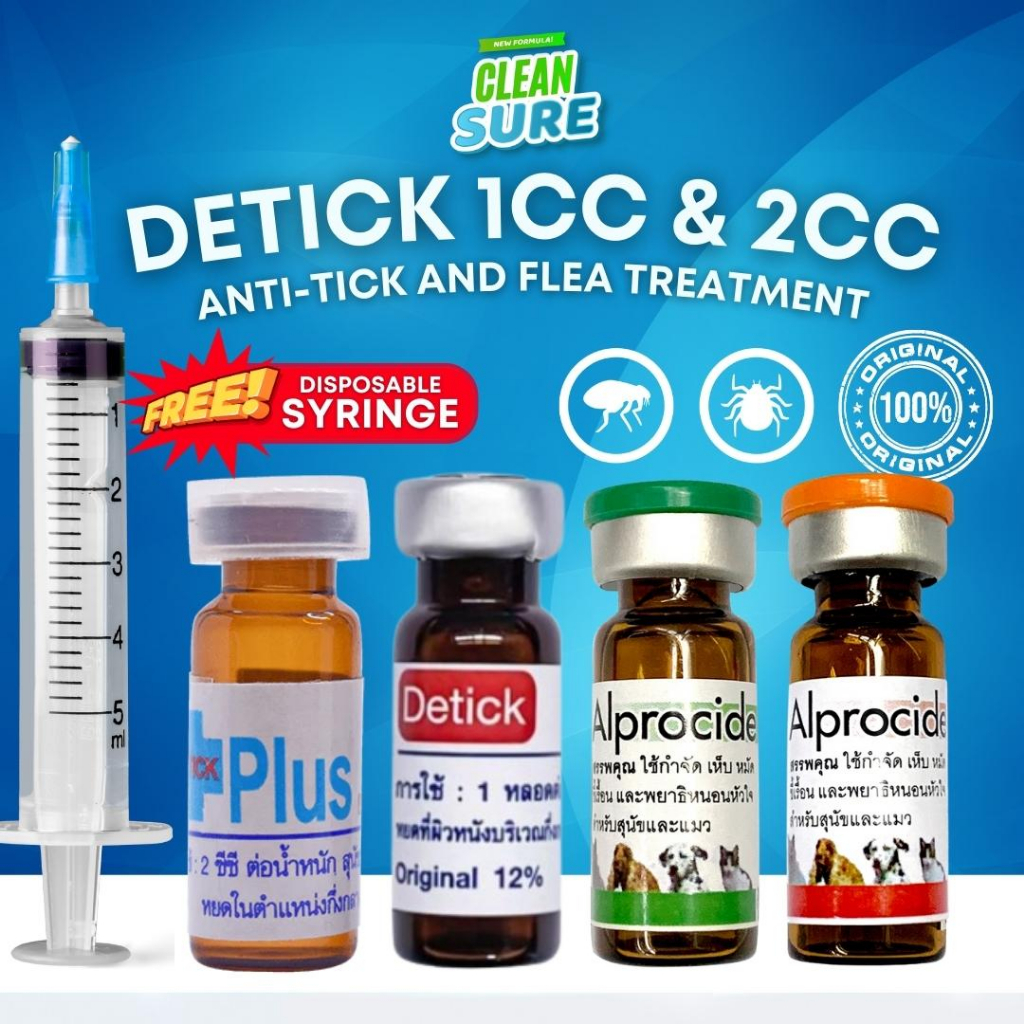 Detick and Alprocide Tick & Flea Drops 1cc/ 2cc Spot on Solution for ...
