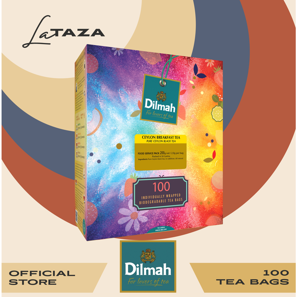 Dilmah English Breakfast | 100 Individually Wrapped Tea Bags | Gourmet ...