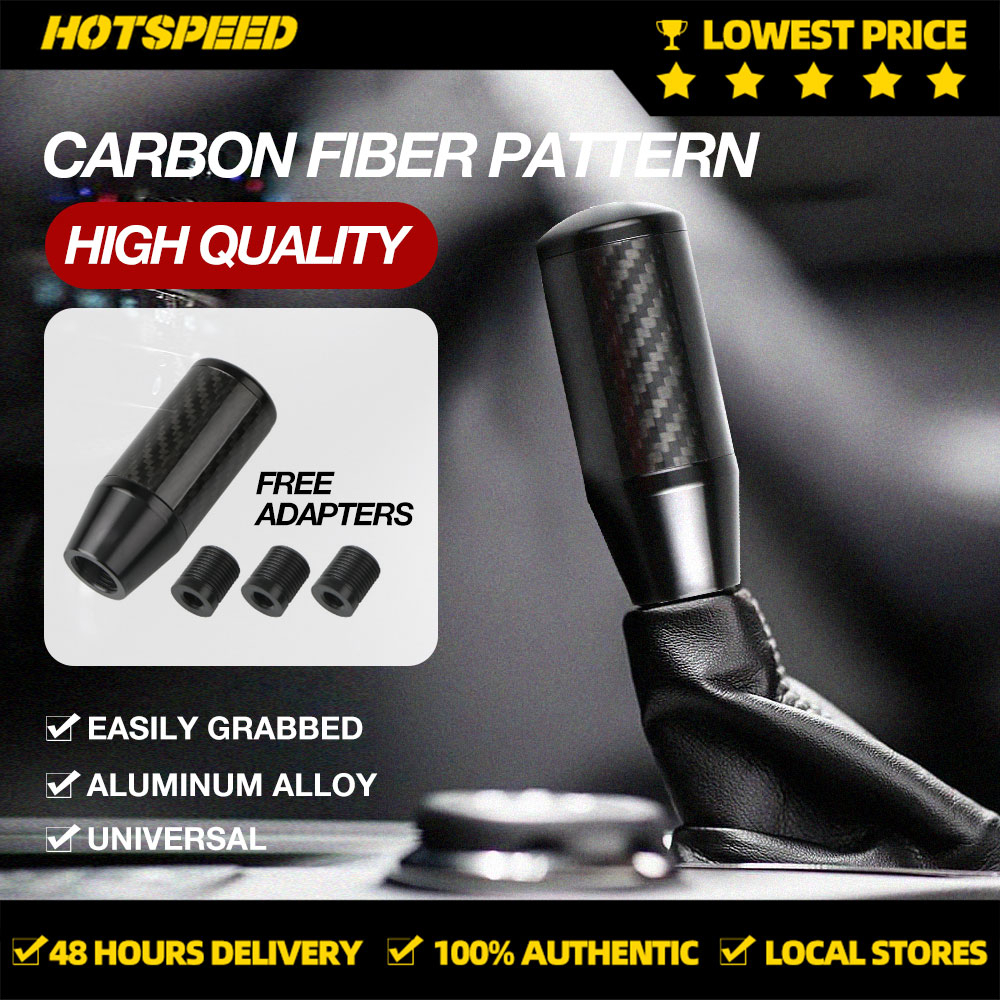 HOTSPEED 9cm Car Carbon Fiber Pattern Universal Shift Knob Handle ...