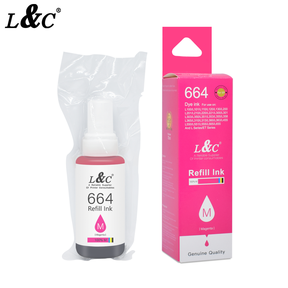 L&C Refill ink 664 Ink Dye Ink For Printer L120 L121 L101 L210 L360 ...