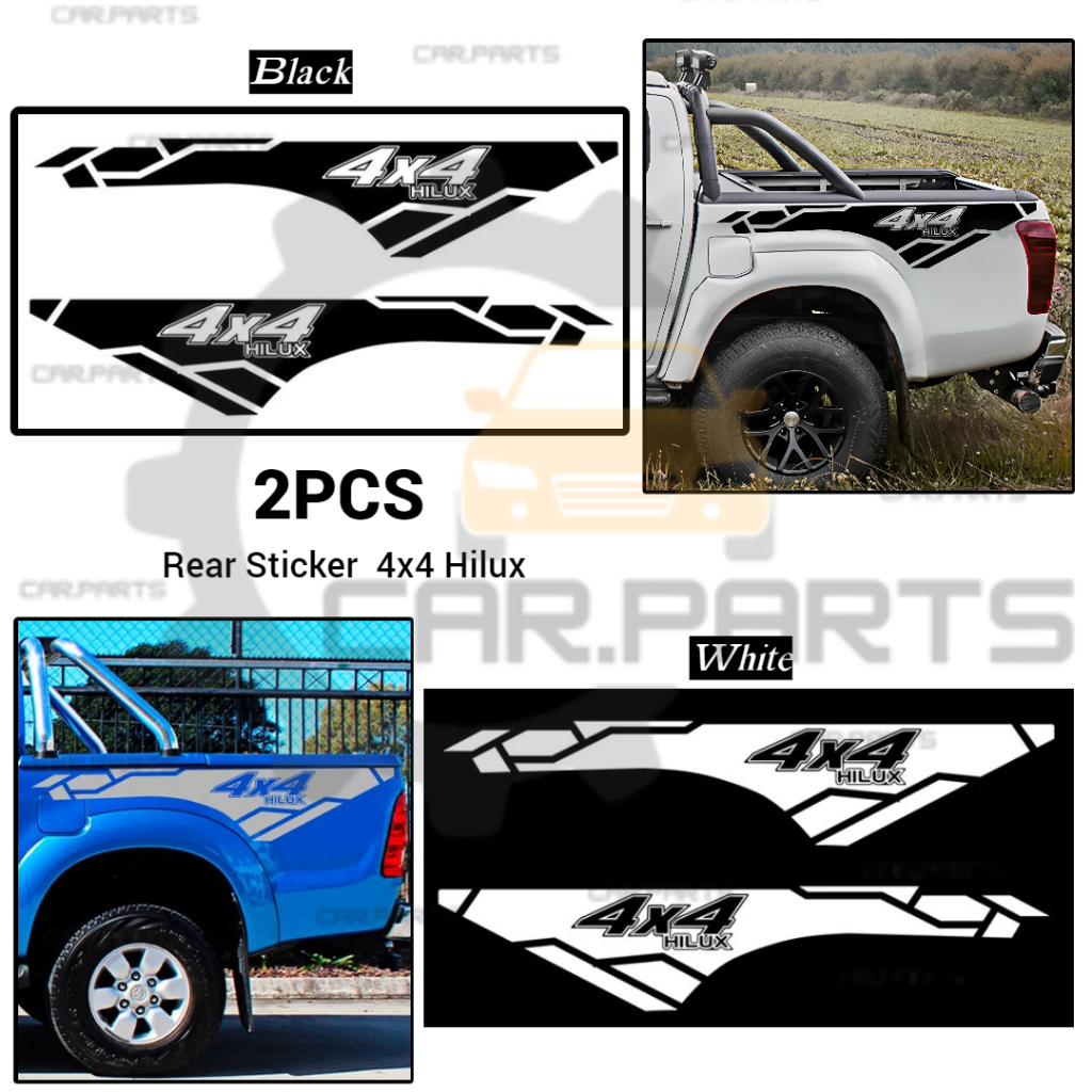 CP 2PCS Car Sport 4x4 Stickers for Toyota Hilux Revo Vigo Auto Body ...