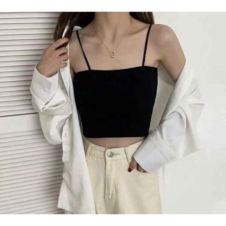 Korean Wrapped Chest Underwear Bras Thin Sling Bra tube top | Shopee ...