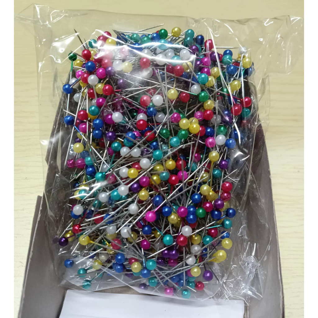 1000 Piece Colorful & White Pearl Head Pins Sewing Pins Tailor ...