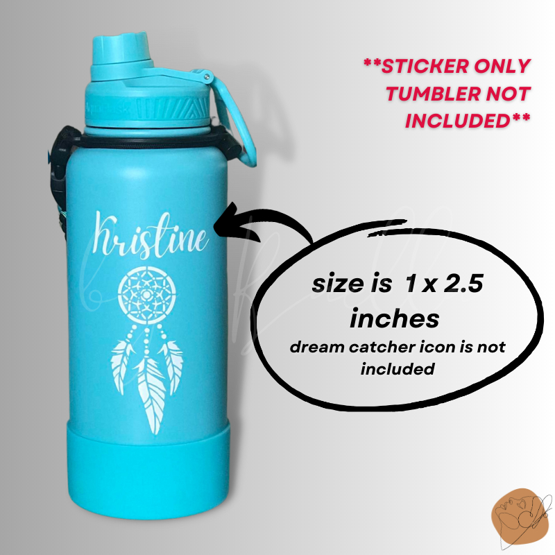 Customized / Personalized Vinyl Decal Name for Aquaflask, Thermoflask ...