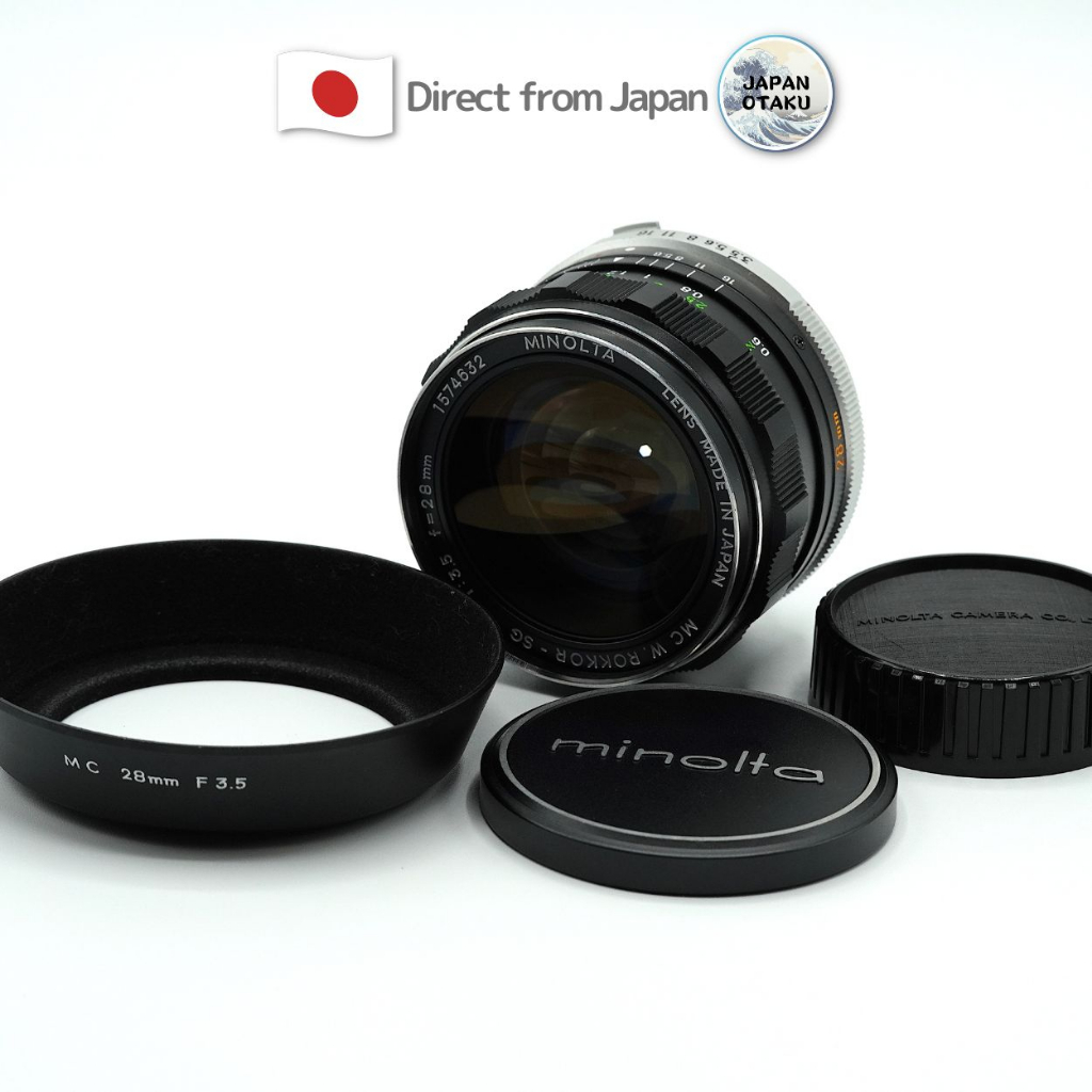 [Used in Japan] " Vintage Lens " MC W.ROKKOR-SG 28mm f/3.5 " earlier model " Minolta Released in ...