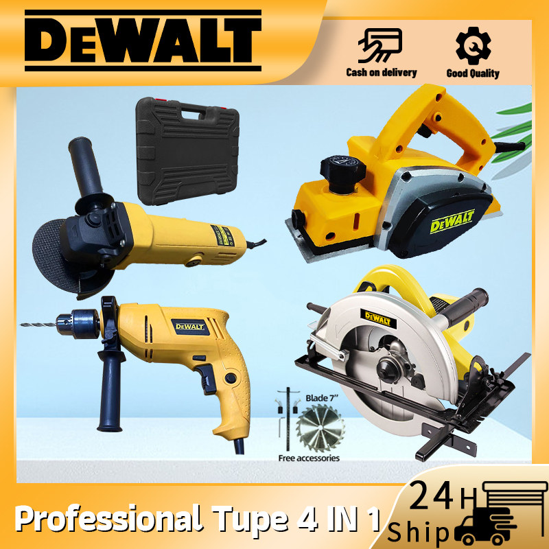 【4in1 Woodworking set】circular saw and grinder and drill set planer and ...