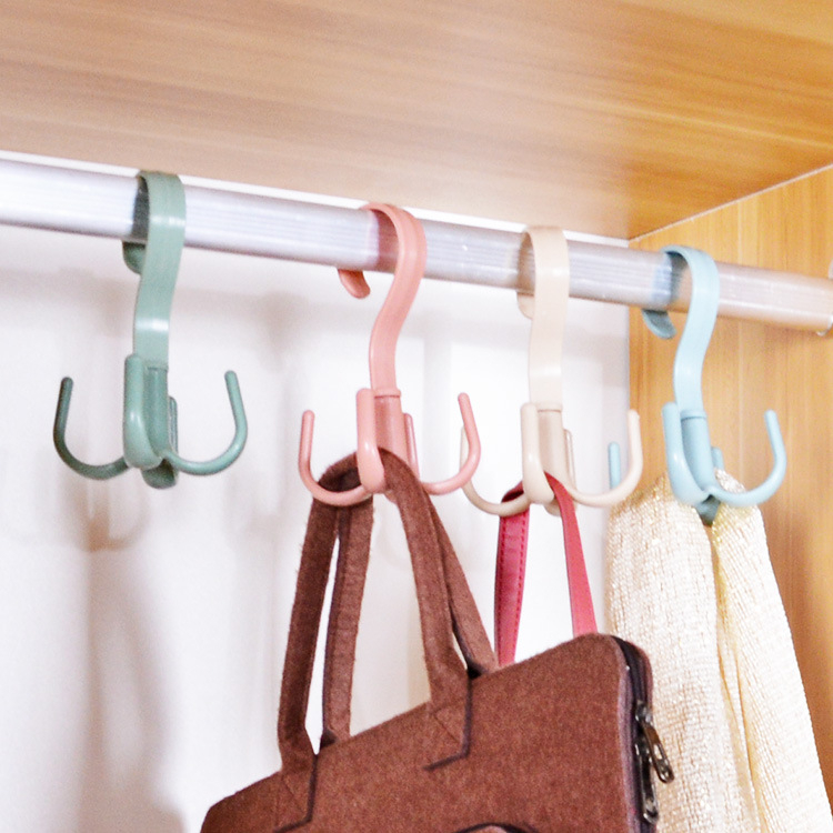 360° Rotatable 4 Claw Hook Hanger Holder Wardrobe hook Multifunctional ...