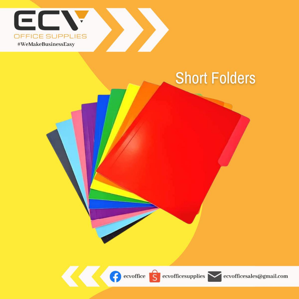 Short Colored Folder (Blue, Green, Orange, Pink, Red, Violet, Yellow ...