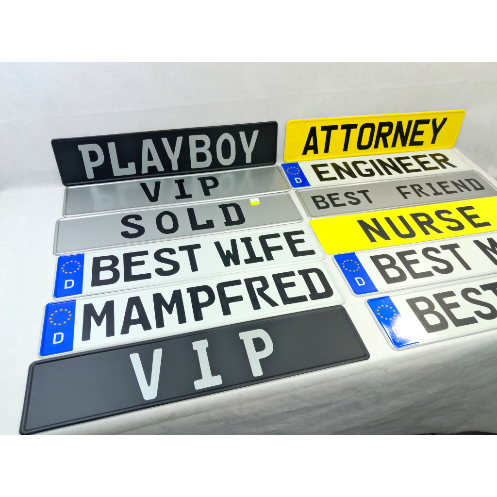 Fun Plates - Various Ready Made Aluminum EURO Plates - Outdoor Sticker ...