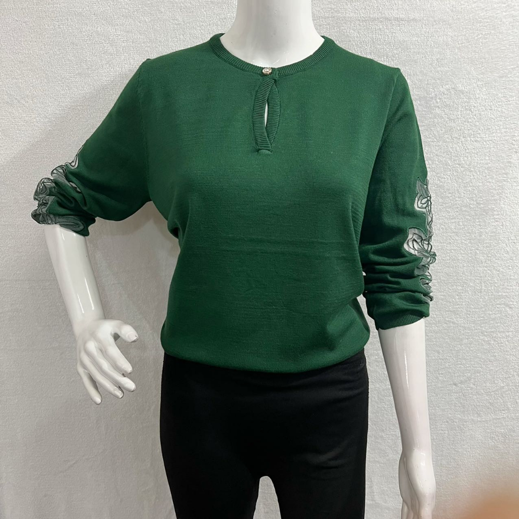 Af1938 New Arrival Womens Fashion High Quality Cotton Knitted Longsleeves Tops Ladies