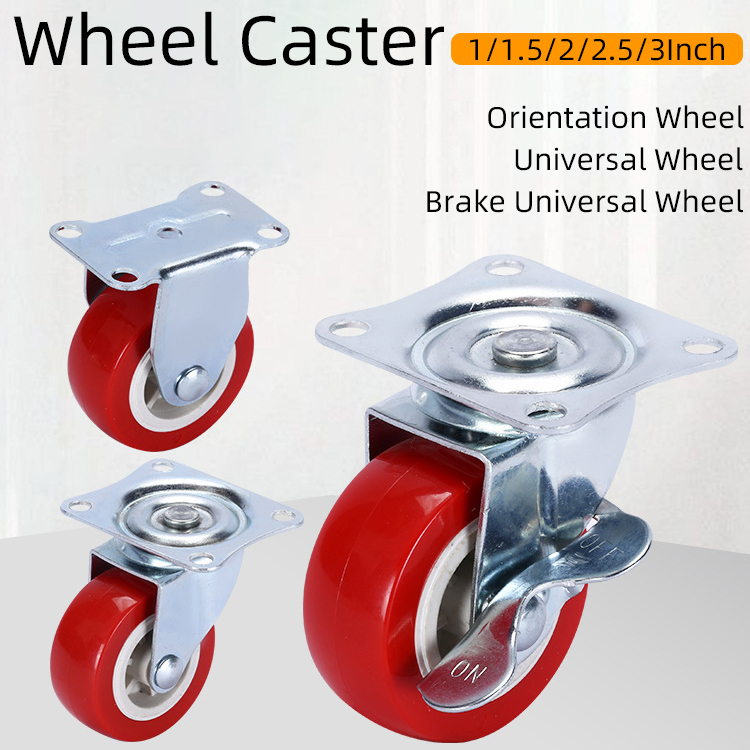 Caster Wheel Trolley Wheel Set Cart Wheel Size 1.5" To 3" Fixed Swivel ...