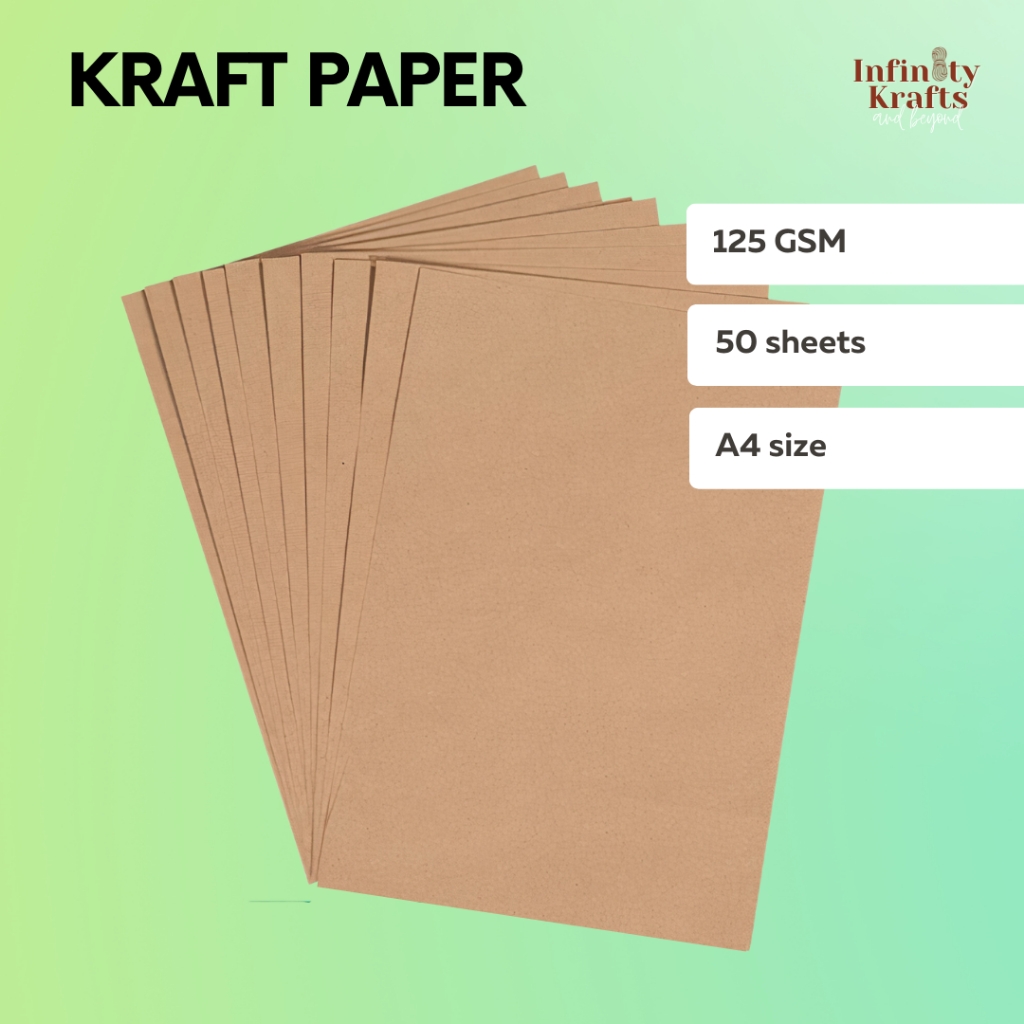 INFINITY KRAFTS | 150 GSM - A4 SIZE KRAFT PAPER PRINTABLE KRAFT BOARD ...