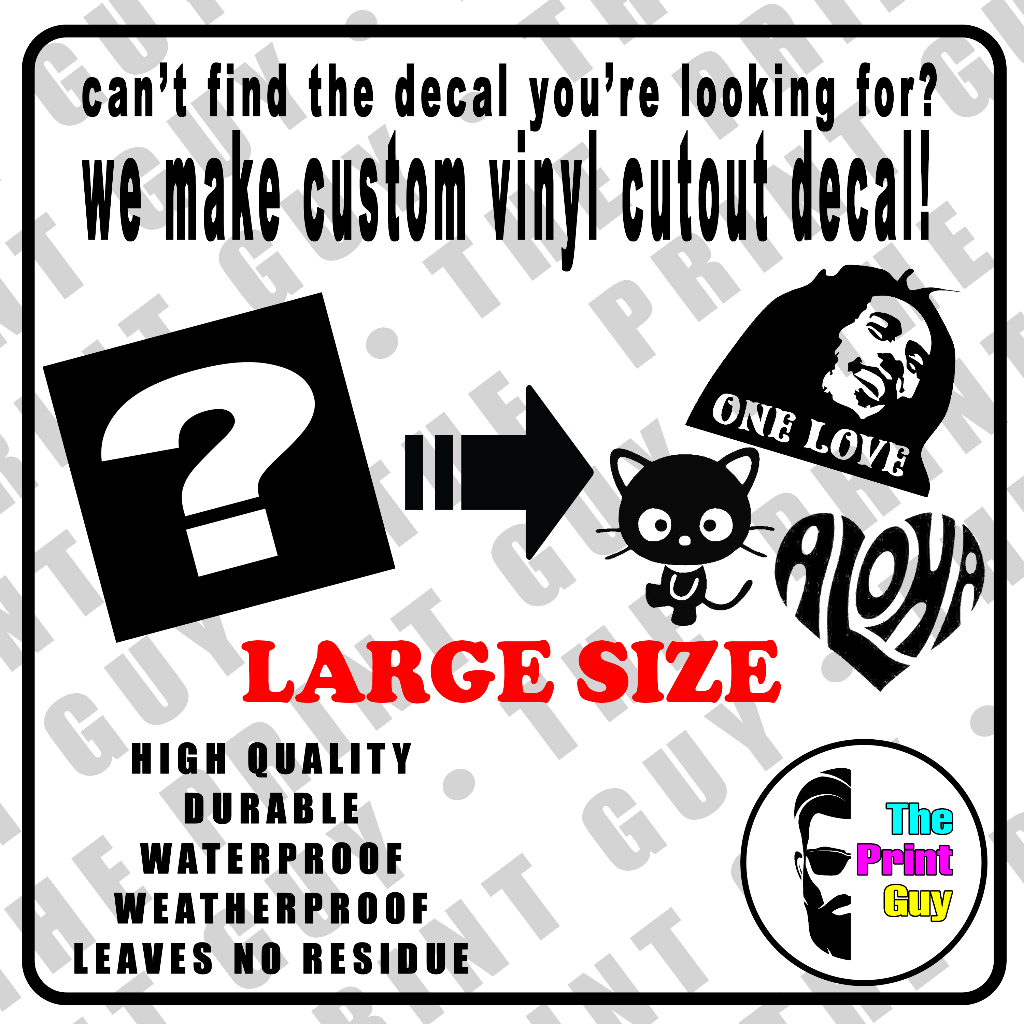 LARGE CUSTOM Vinyl Cutout Decal party giveaways wedding stickers ...