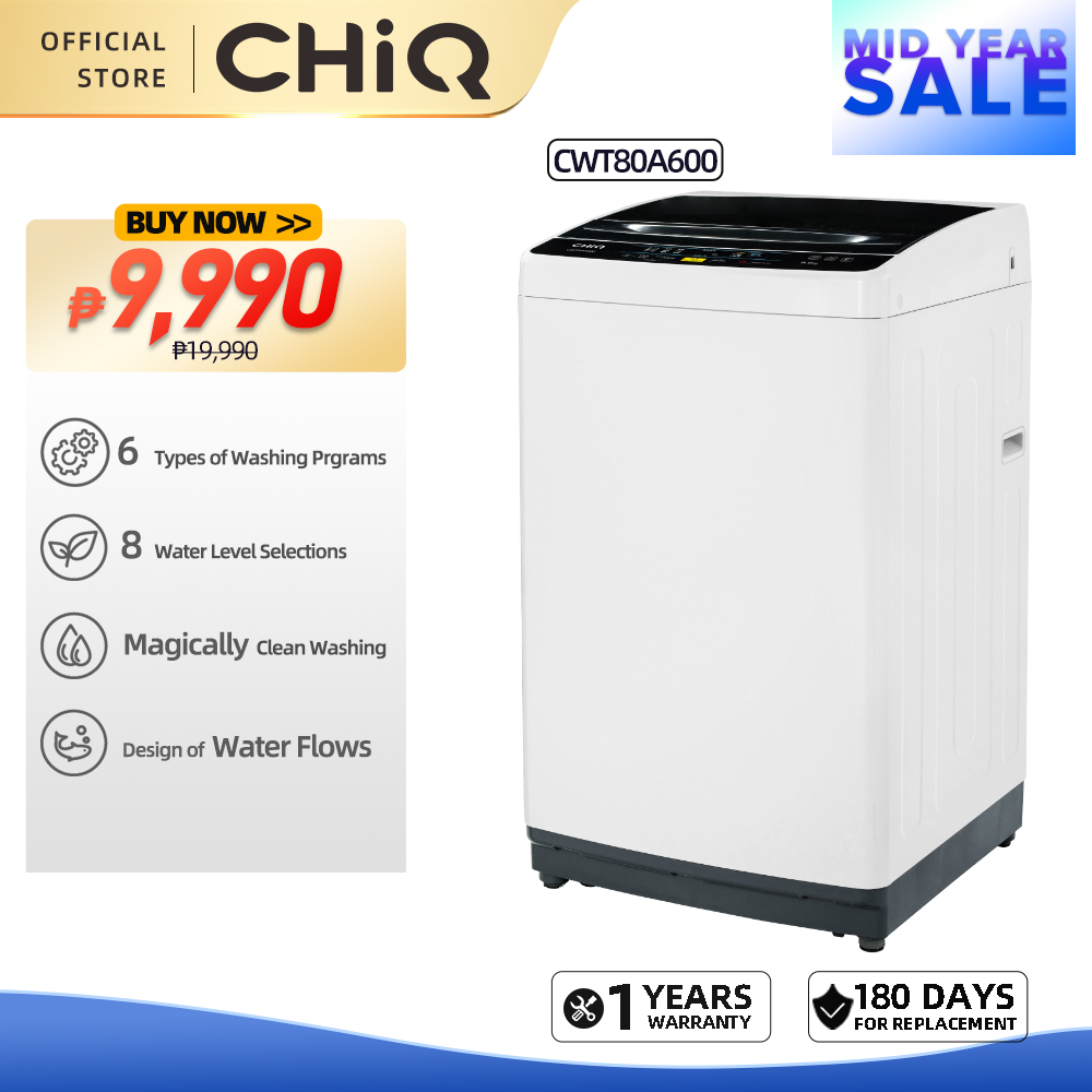 CHiQ CWT80A600 Fully Automatic 8kg Top Load Washing Machine with dryer ...