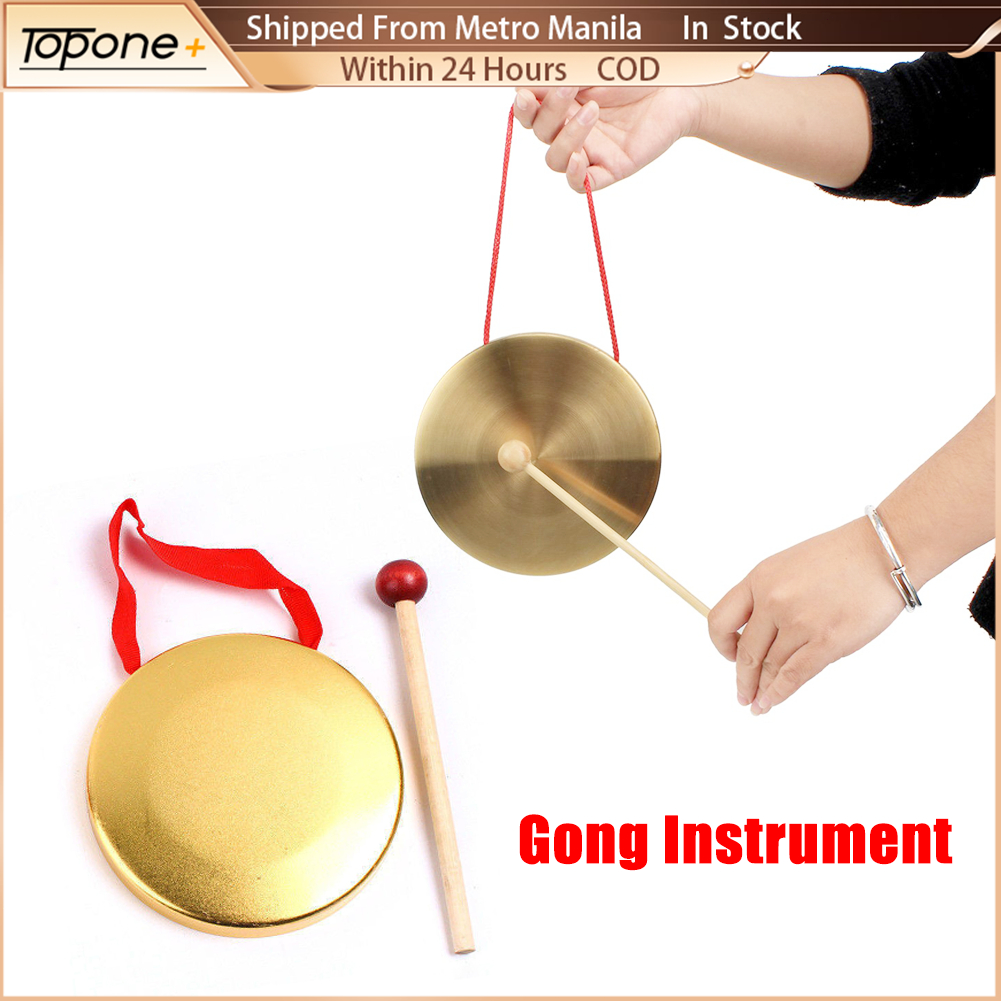 12cm 15cm Brass Hand Gong With Wooden Stick Chinese Traditional ...