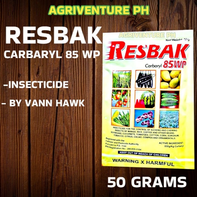 RESBAK 85 WP CARBARYL / LIKE SEVEN ELEVEN ( 50 GRAMS PER PACK ) VANN ...