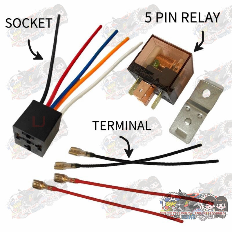 LJ Motorcycle Horn Relay Transparent & Socket Terminal Set(12V ...