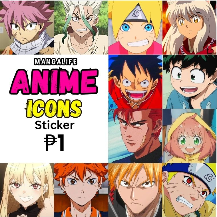 MangaLife Anime Icons Sticker Random Anime Character Decoration Design ...