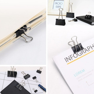 12PCS per box Black dovetail clip Binder paper clip office supplies ...