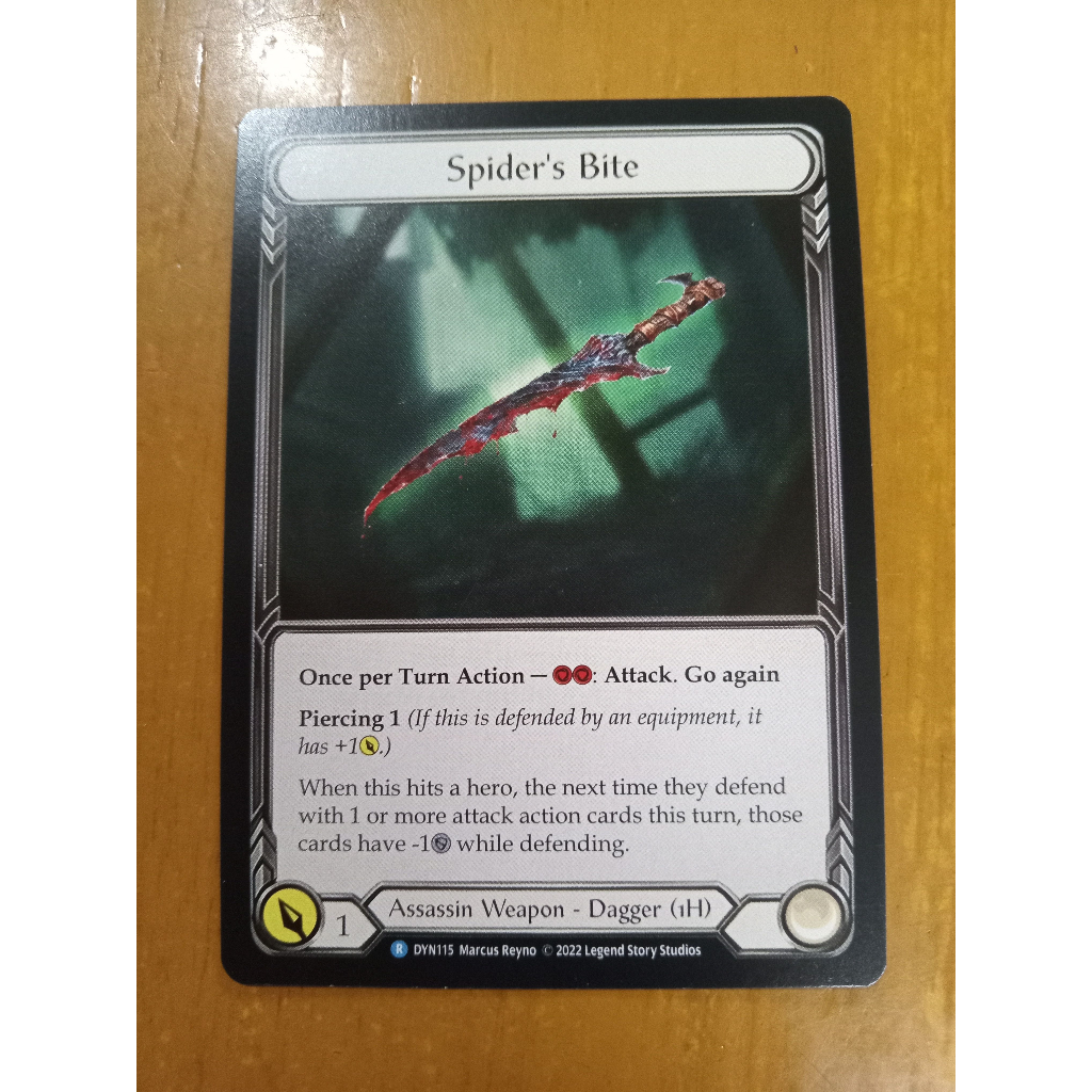 FAB Flesh and Blood TCG: Spiders Bite Dynasty Rare Assassin Weapon ...