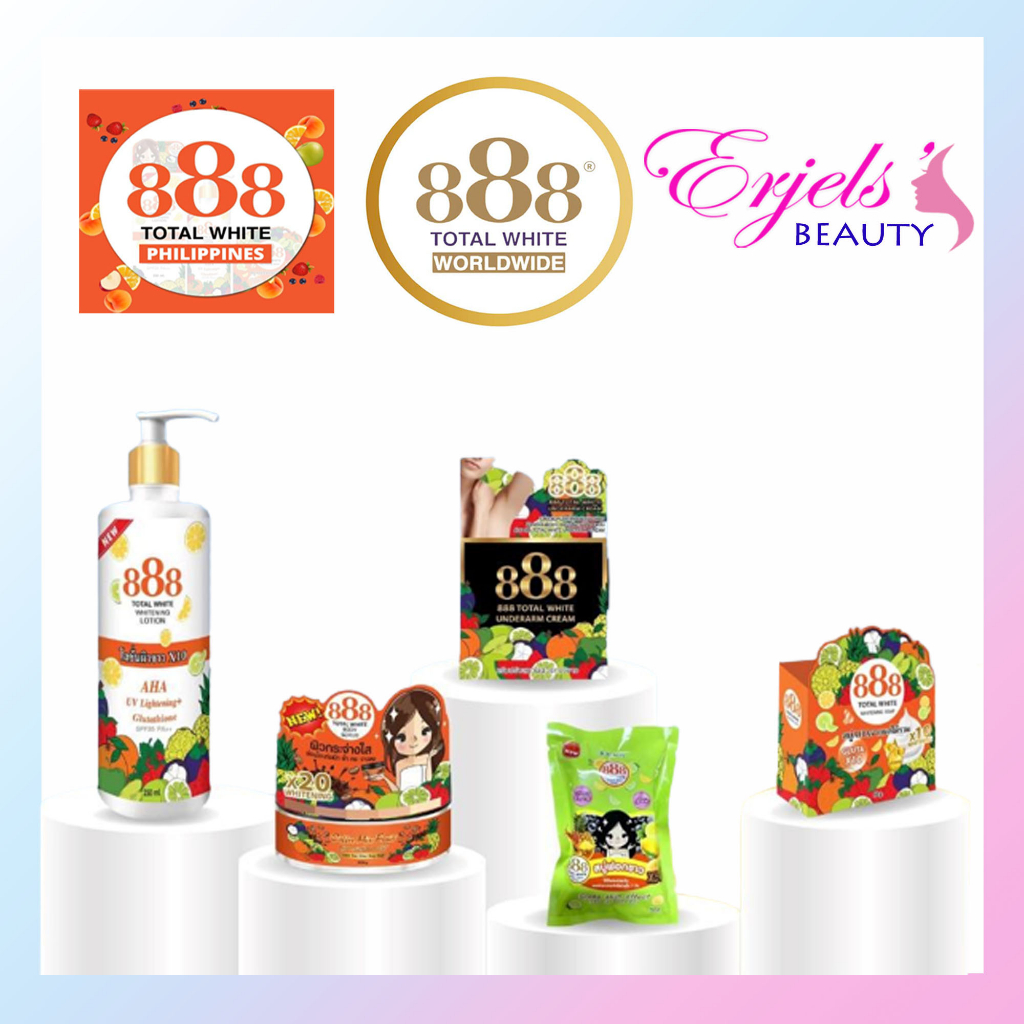 ORIGINAL 888 TOTAL WHITE Lotion, Scrub, Soap, Glass Skin Effect Bar, UA ...