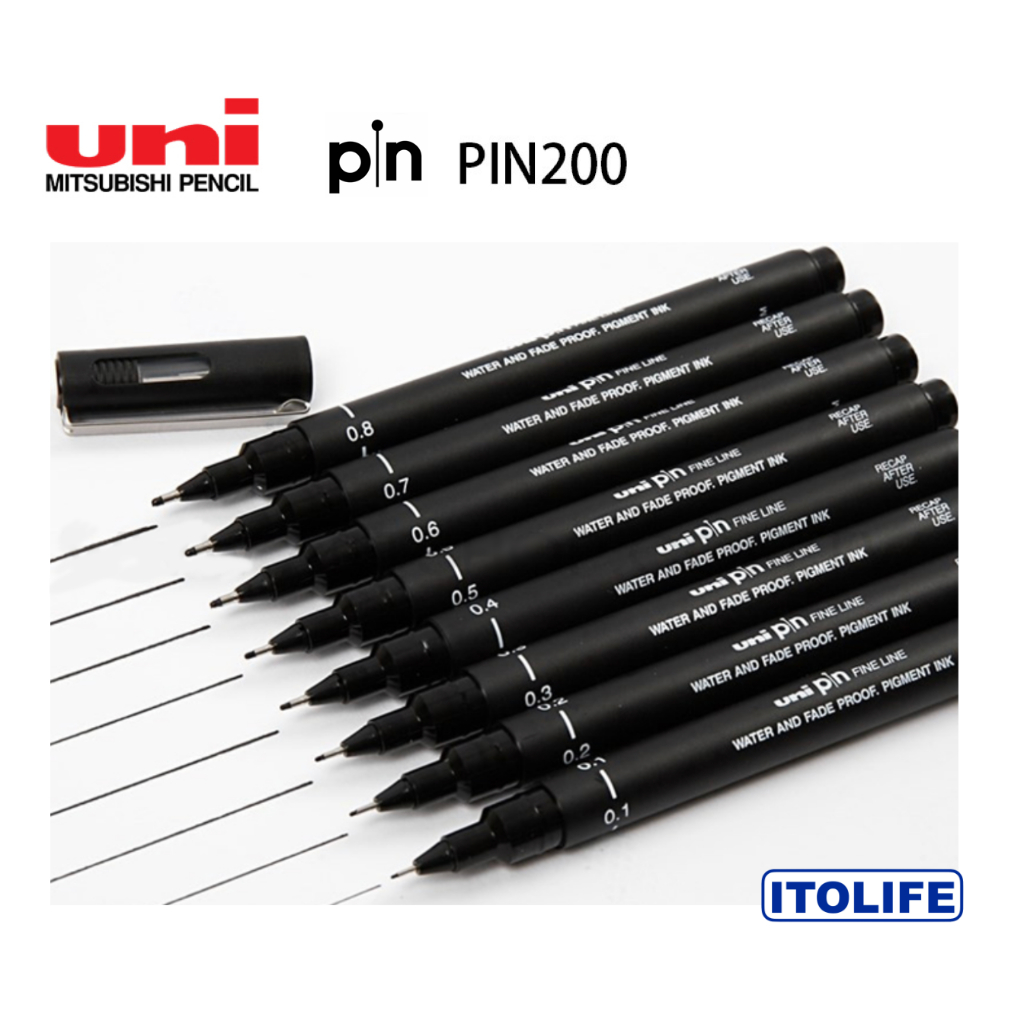 Uni Pin Fine Liner Tech Pen Pigment Ink PIN200- 1pc | Shopee Philippines