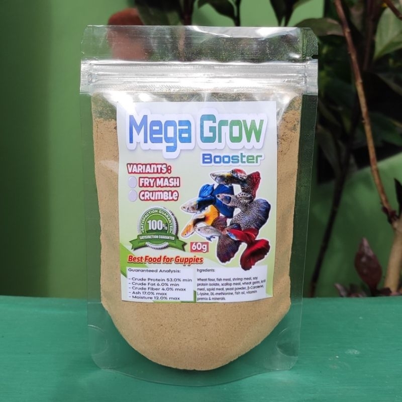 Mega Grow Booster (best food for guppies) fry mash & crumble size (10+1 ...