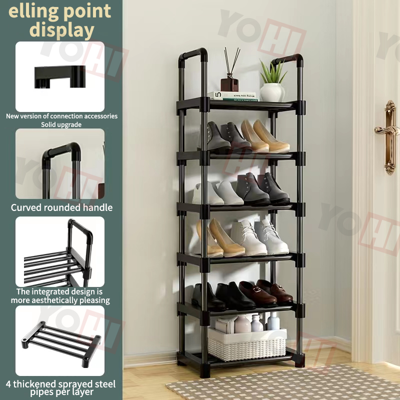 8 Layer Shoe Rack Simple Multi-layer Shoe Stand Stainless Steel ...