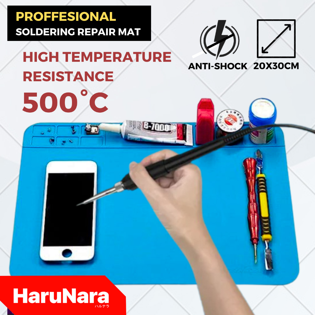 HaruNara Magnetic Heat Insulation Silicone Mat Repair Kit Soldering Mat ...