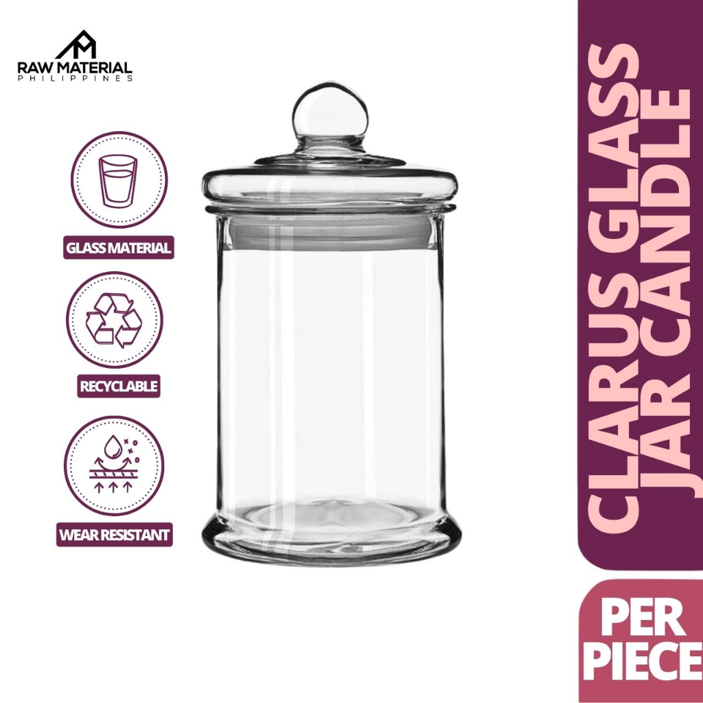 RMPH CLEARLY CLARUS Nordic Style Transparent Glass Storage Jar with Lid ...