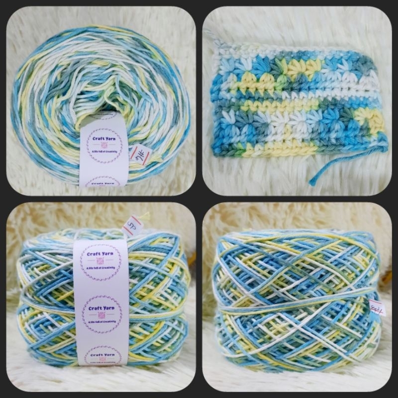 Craft Yarn #6 Sprinkled Hand Dyed Cotton Yarn (100g,200g,300g) (6ply ...